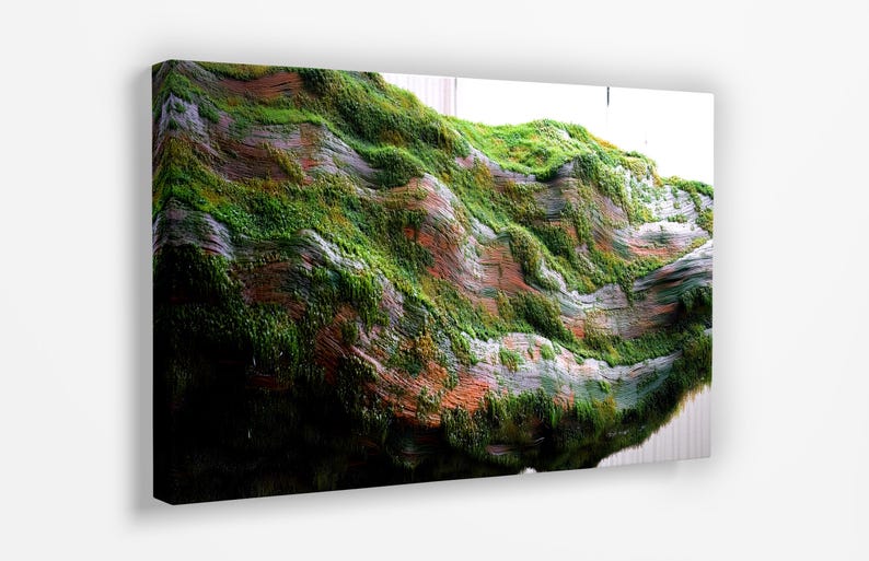 Mossy Mountain Wall Art for Office Canvas Wall Decor, Moss on Tree ...