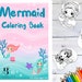 Adorable Mermaid Coloring Book 24 Pages Bundle for Toddlers, Kids and ...