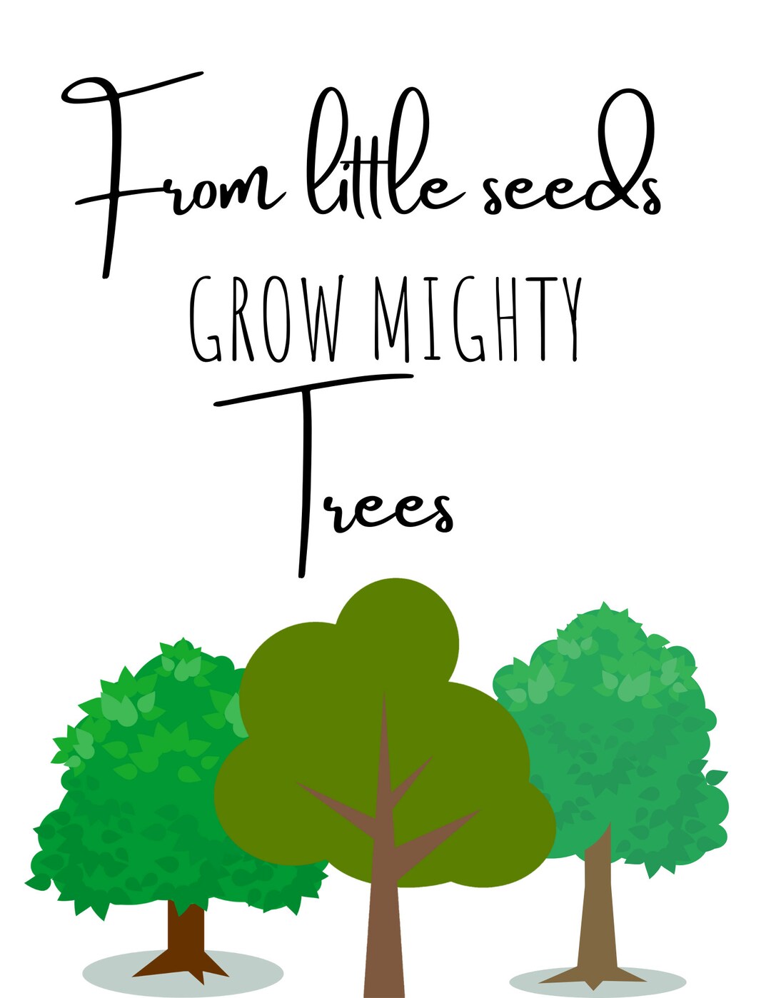 From Little Seeds Grow Mighty Trees Wall Art Nursery Decor - Etsy