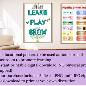 Set of 15 Educational Poster, Digital Download, Homeschool Prints ...