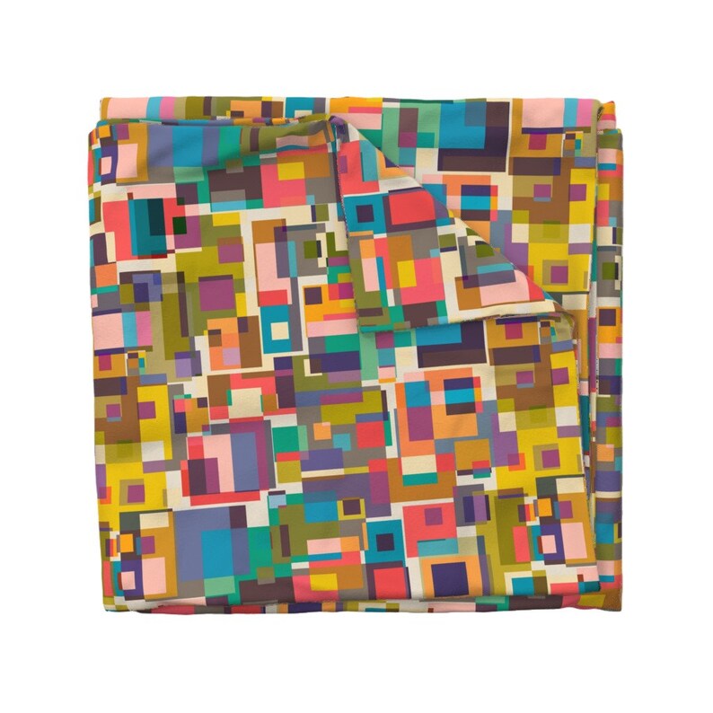 Retro Modern Duvet Cover, Sixties Style, Abstract Modern Decor, Boho ...