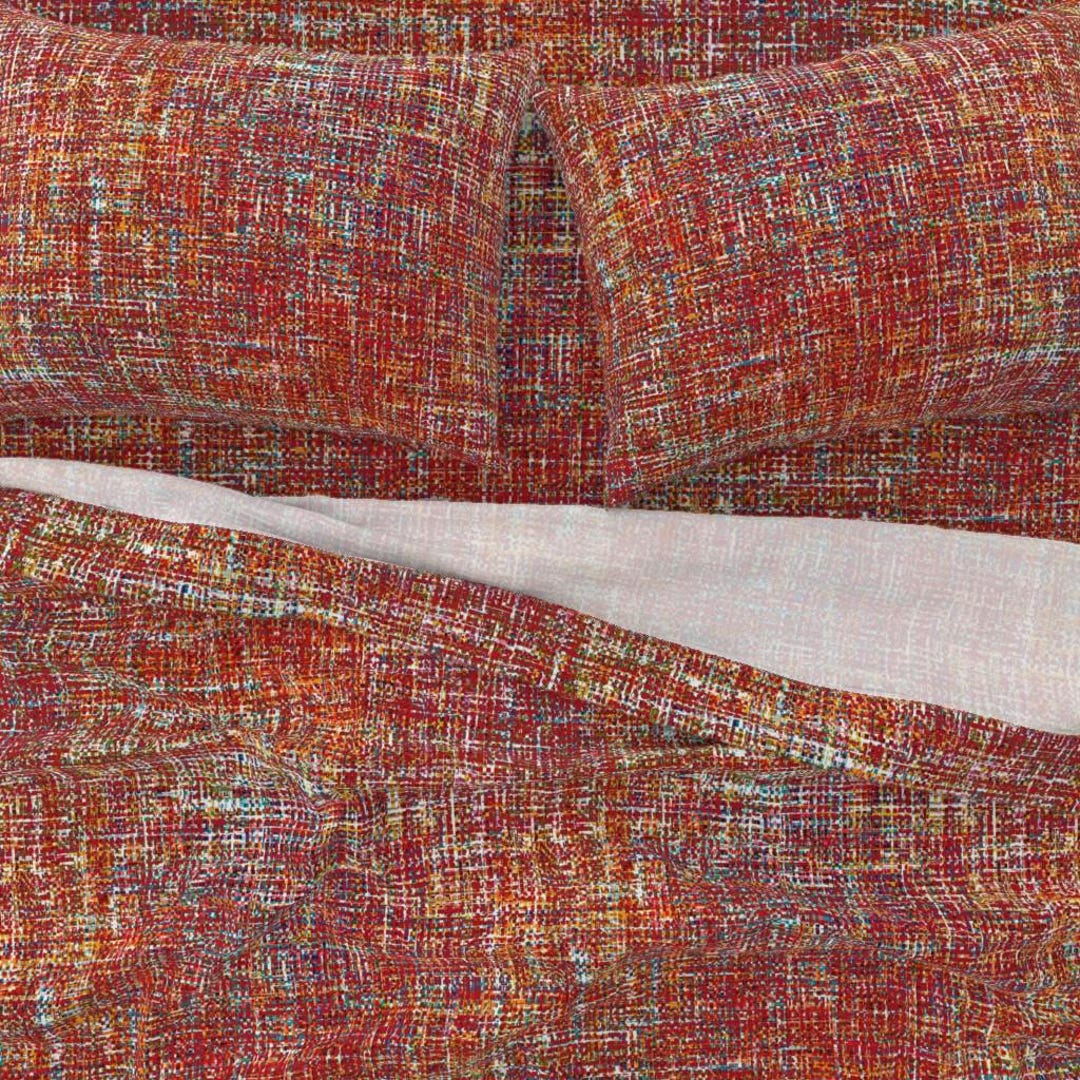 Fiery Rust Red and Orange Coordinating Sheet Set, Modern Bedding ...