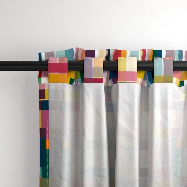 Colorful Bohemian Rainbow Plaid Curtains for Modern Home Decor Designed ...