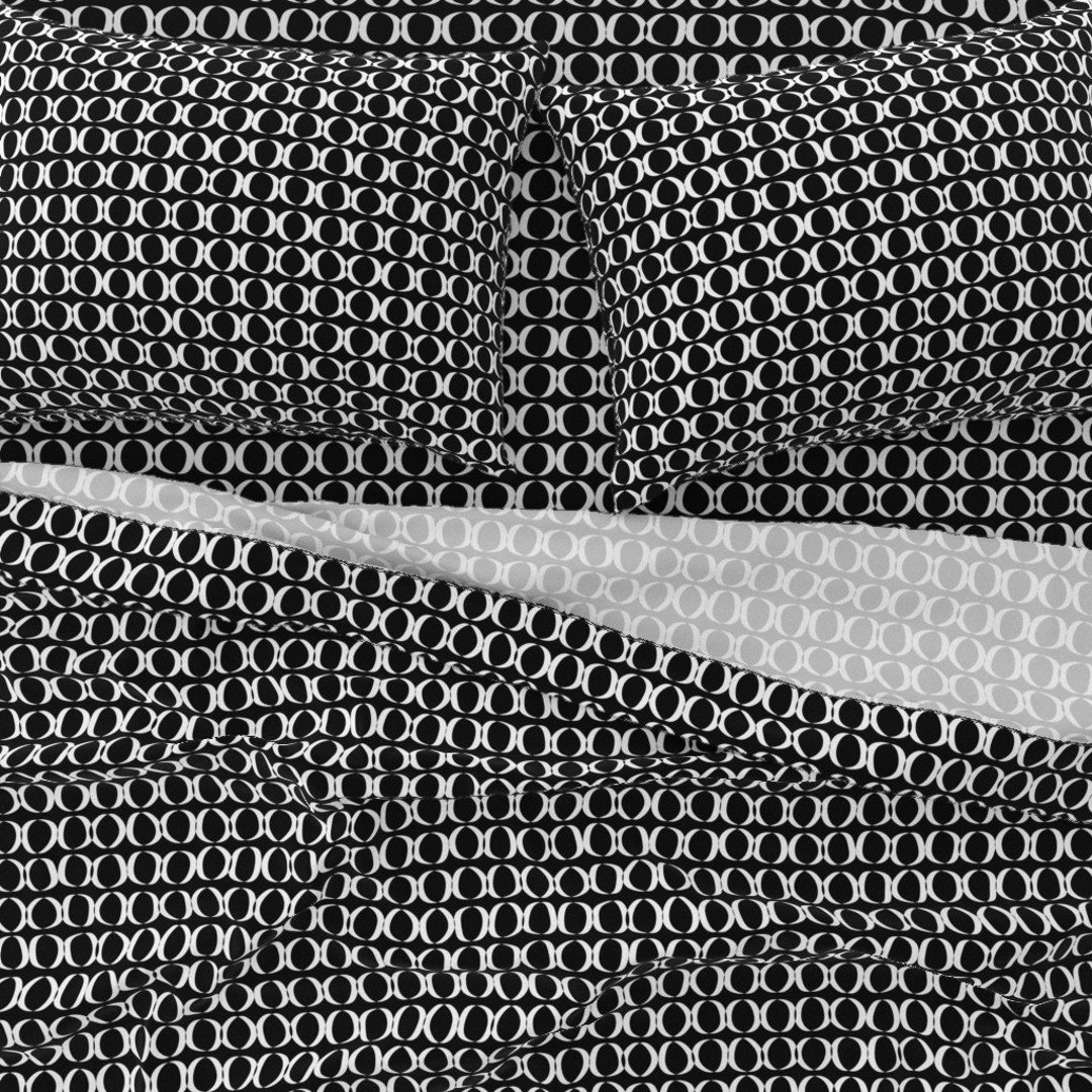 Modern Bohemian Black and White Sheet Set, Scandi Black and White ...