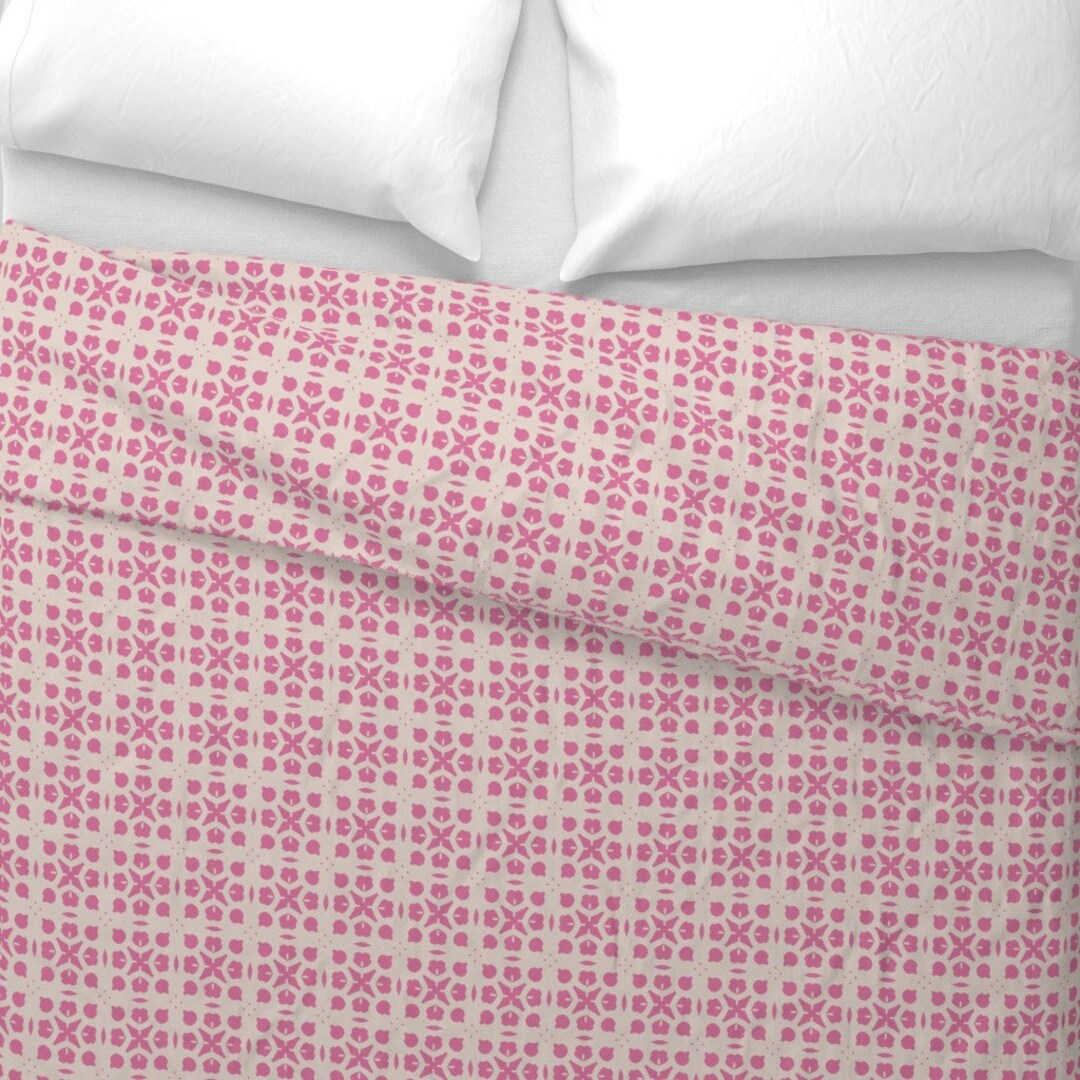 Pink Shabby Chic Duvet Cover, Scandi Swedish Bedding, Matching Shams ...