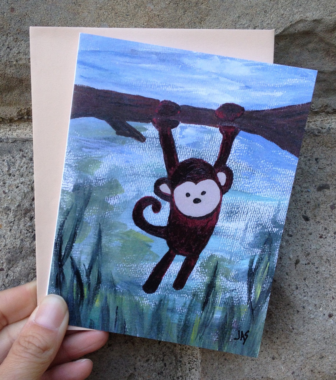 Monkey Card - Etsy