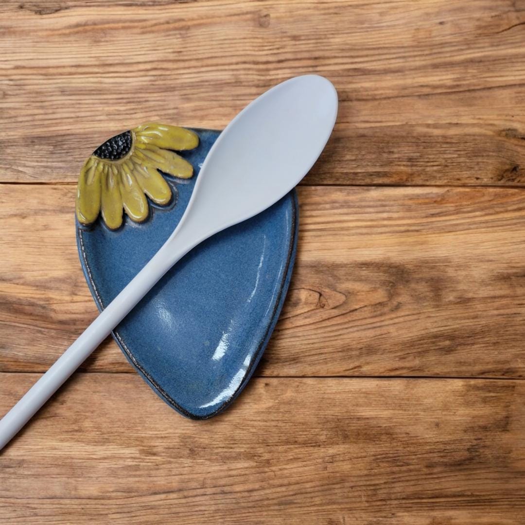 Black Eyed Susan Spoon Rest. Handmade Pottery. A Beautiful Way to Hold ...