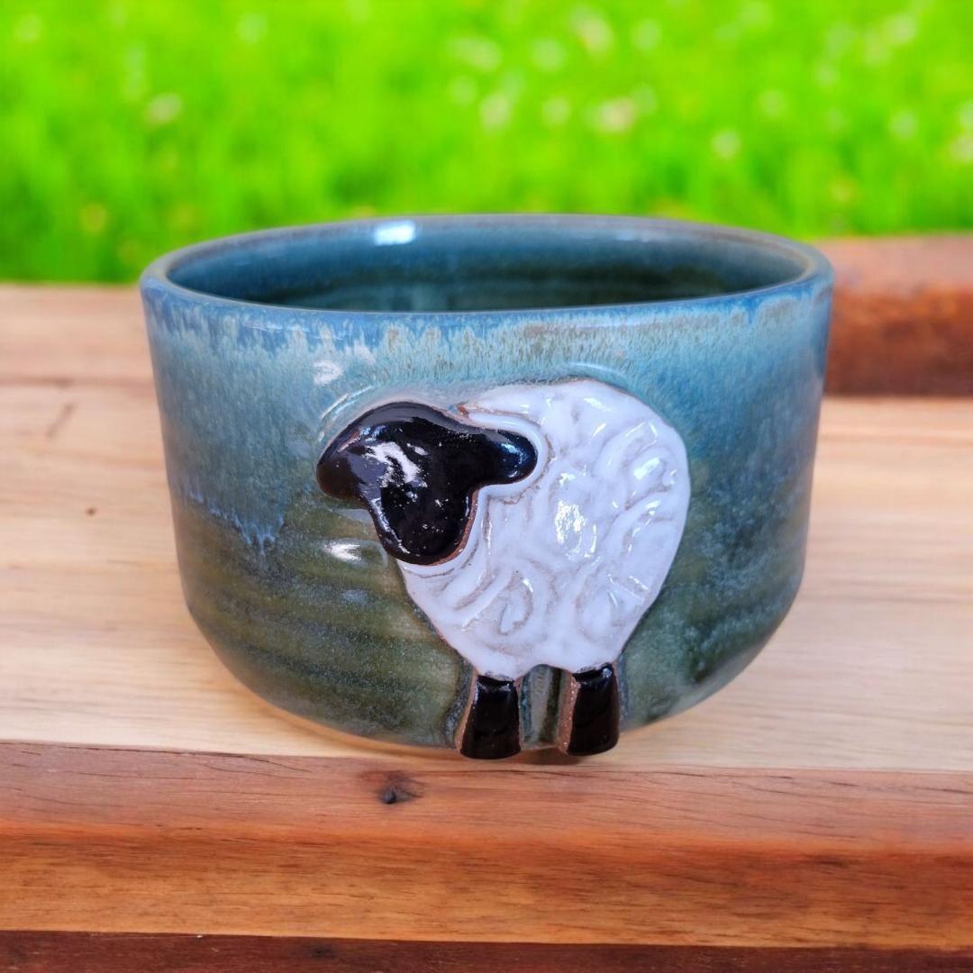Flat Sheep Bowl. Handmade Pottery. - Etsy