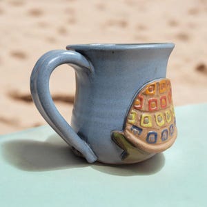 Turtle Mug With A Rainbow Shell. Handmade Pottery. Perfect Gift for ...