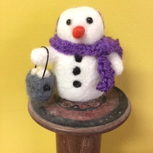 Snowman With a Bucket of Snowballs - Etsy