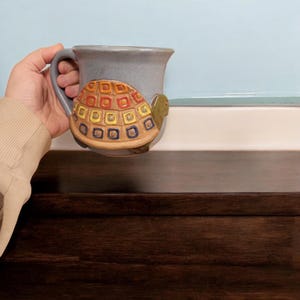 Turtle Mug With A Rainbow Shell. Handmade Pottery. Perfect Gift for ...
