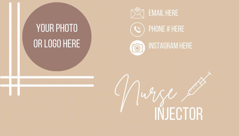Boho Nurse Injector Business Card Digital Template - Etsy