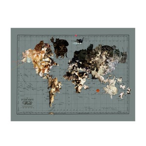 Cats Map of the World Map Art Print by Wendy Gold, Cat World Map - Etsy