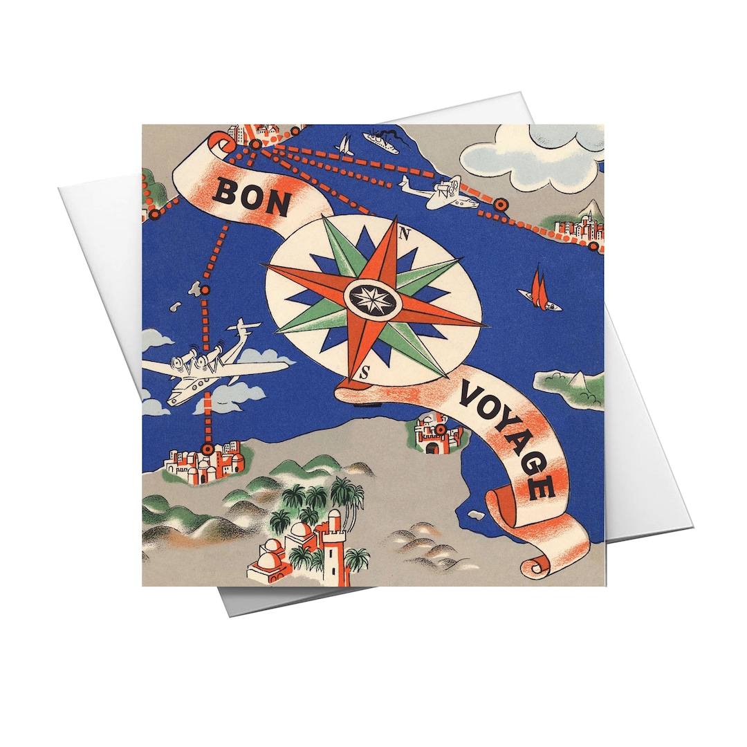 Bon Voyage Greeting Card, Happy Travels Card, Travel Retirement Card - Etsy