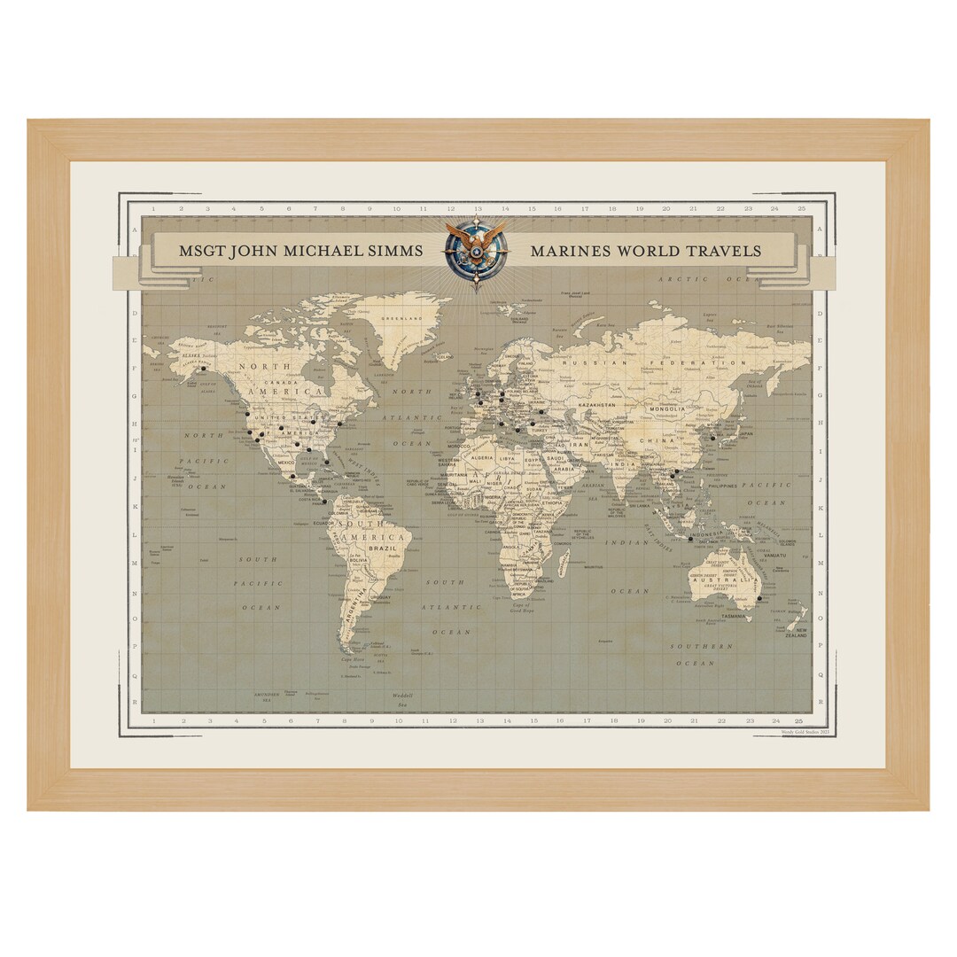 Personalized Marine Corps Push Pin Map: USMC Retirement Gift - Etsy
