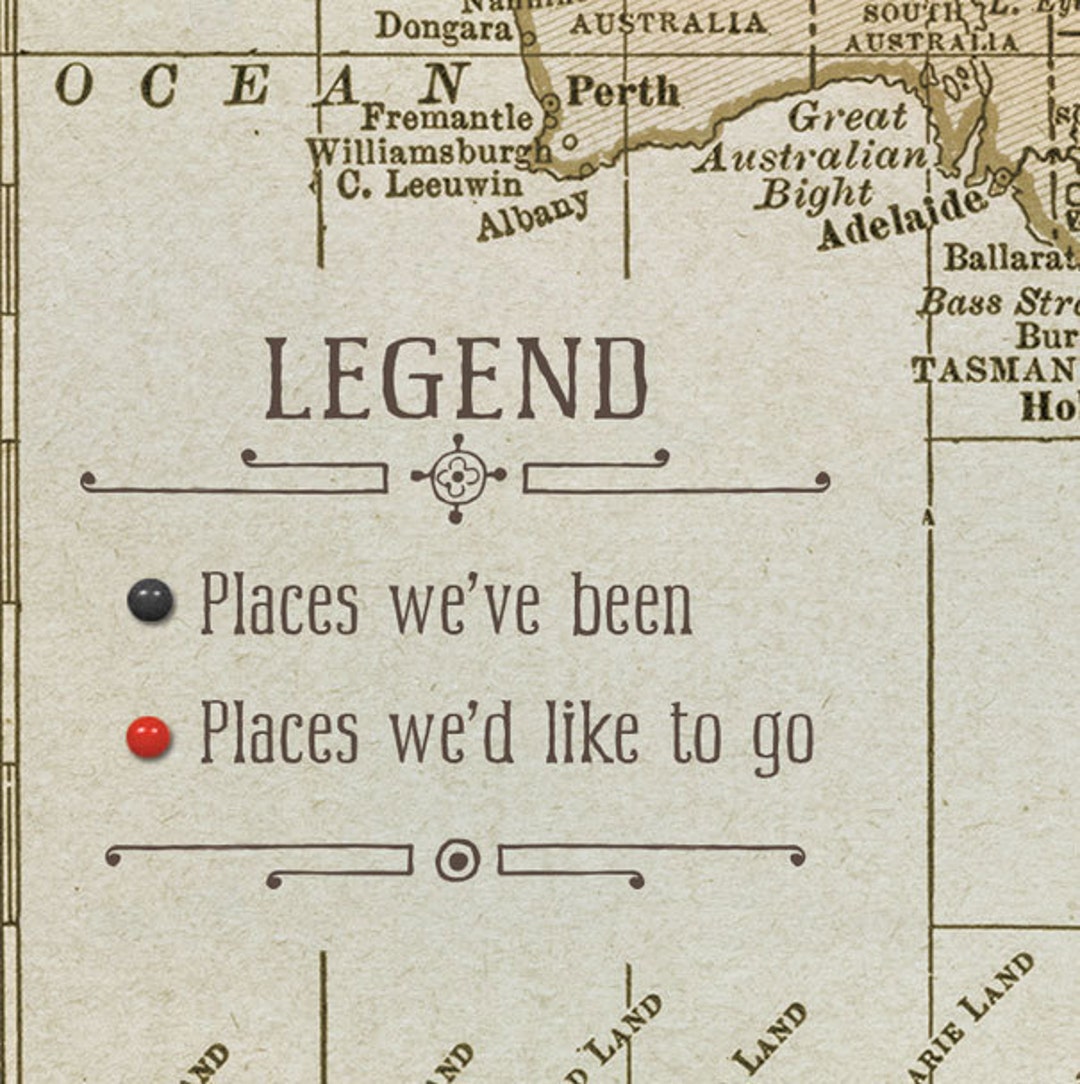 Customized Push Pin Map Legend (add on Item) - Etsy