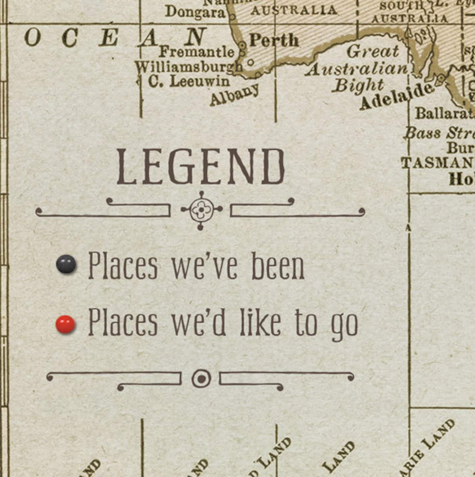 Customized Push Pin Map Legend add on Item - Etsy