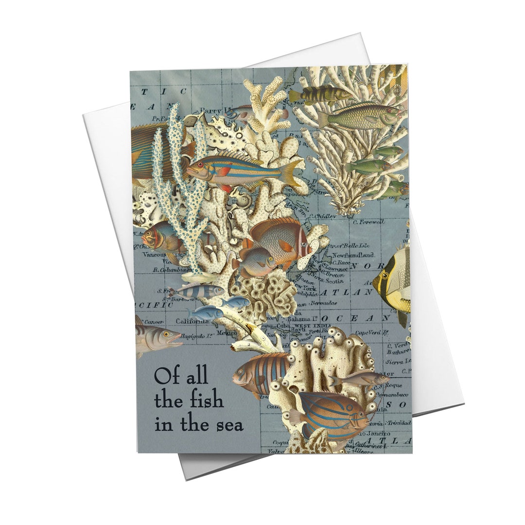 Fish Anniversary Card, Fish in the Sea Anniversary Card by Wendy Gold ...