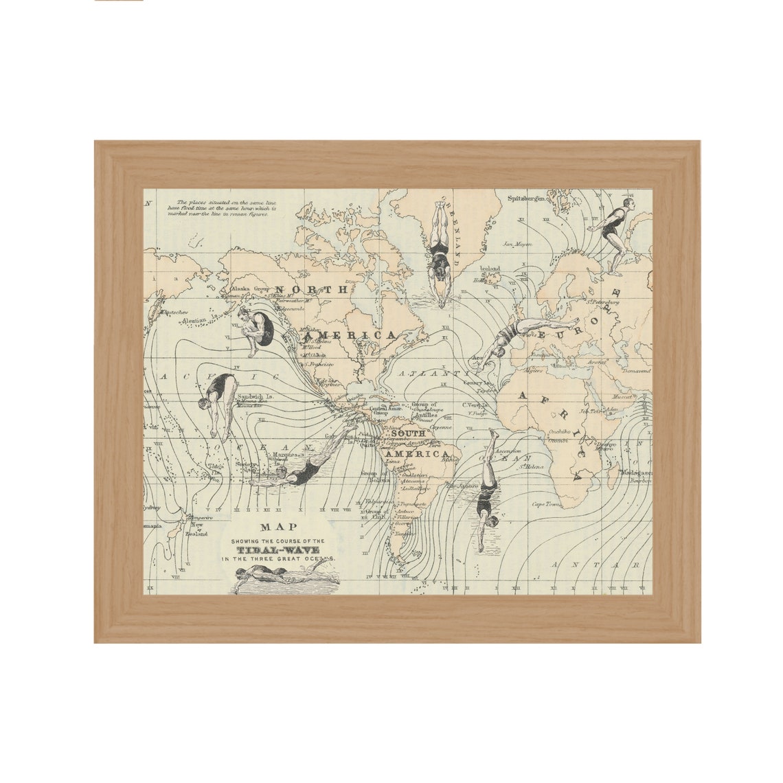 Swimming Map Art Collage Print 10x8 Collaged Swim Map Art - Etsy