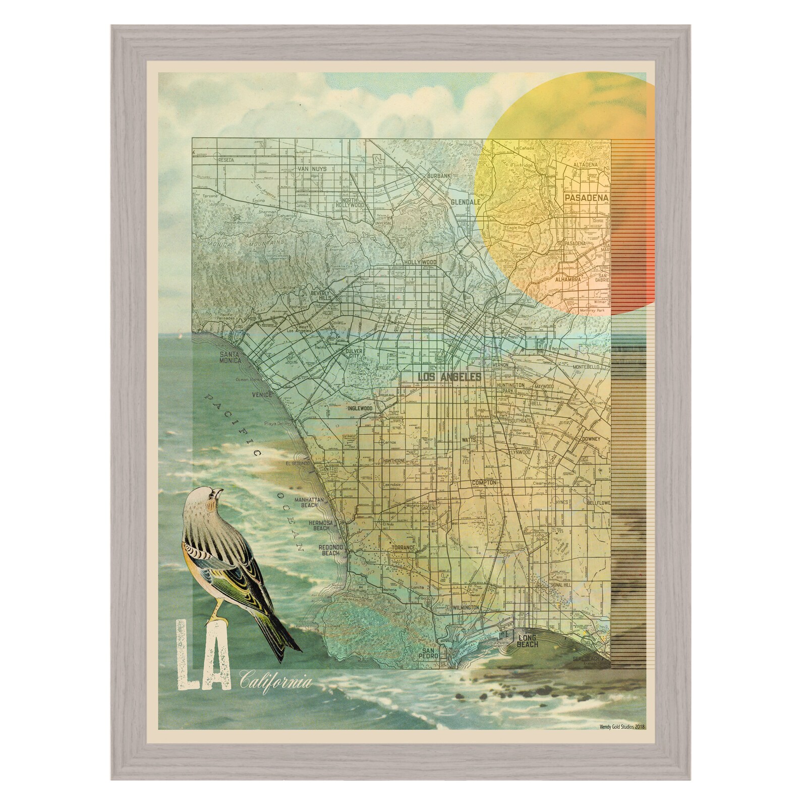Los Angeles Vintage Map Art LA Map Fine Art Print - Etsy