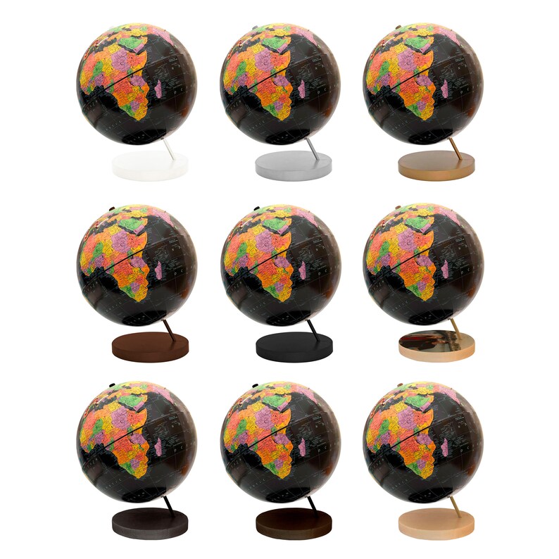 Push Pin Globe Black Pinnable Globe - Etsy