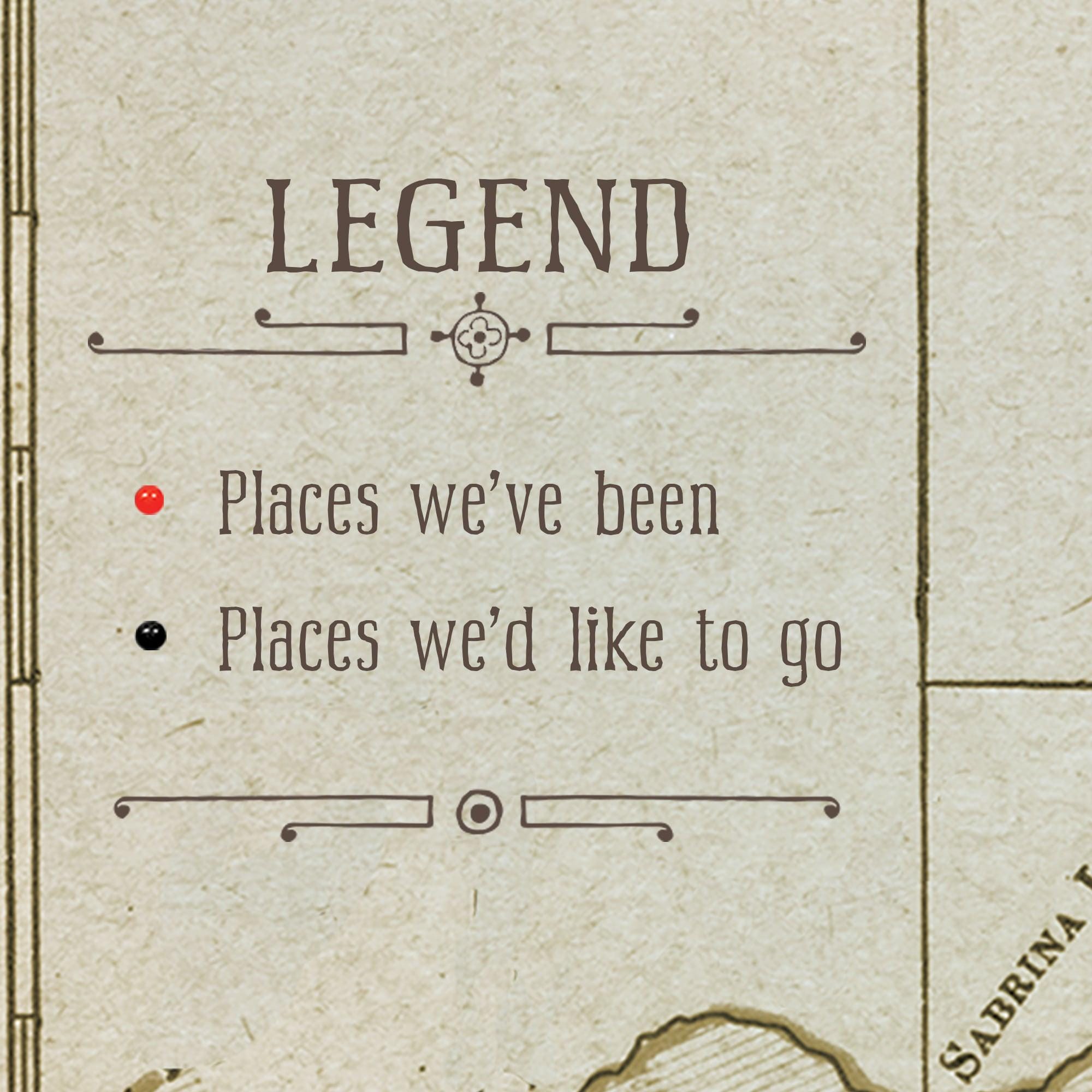 Customized Push Pin Map Legend: Add on Item for Wendy Gold Pin Maps - Etsy