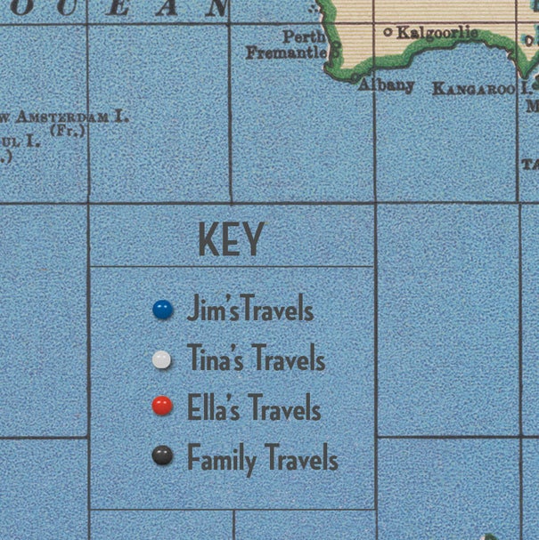 Customized Push Pin Map Legend: Add on Item for Wendy Gold Pin Maps - Etsy