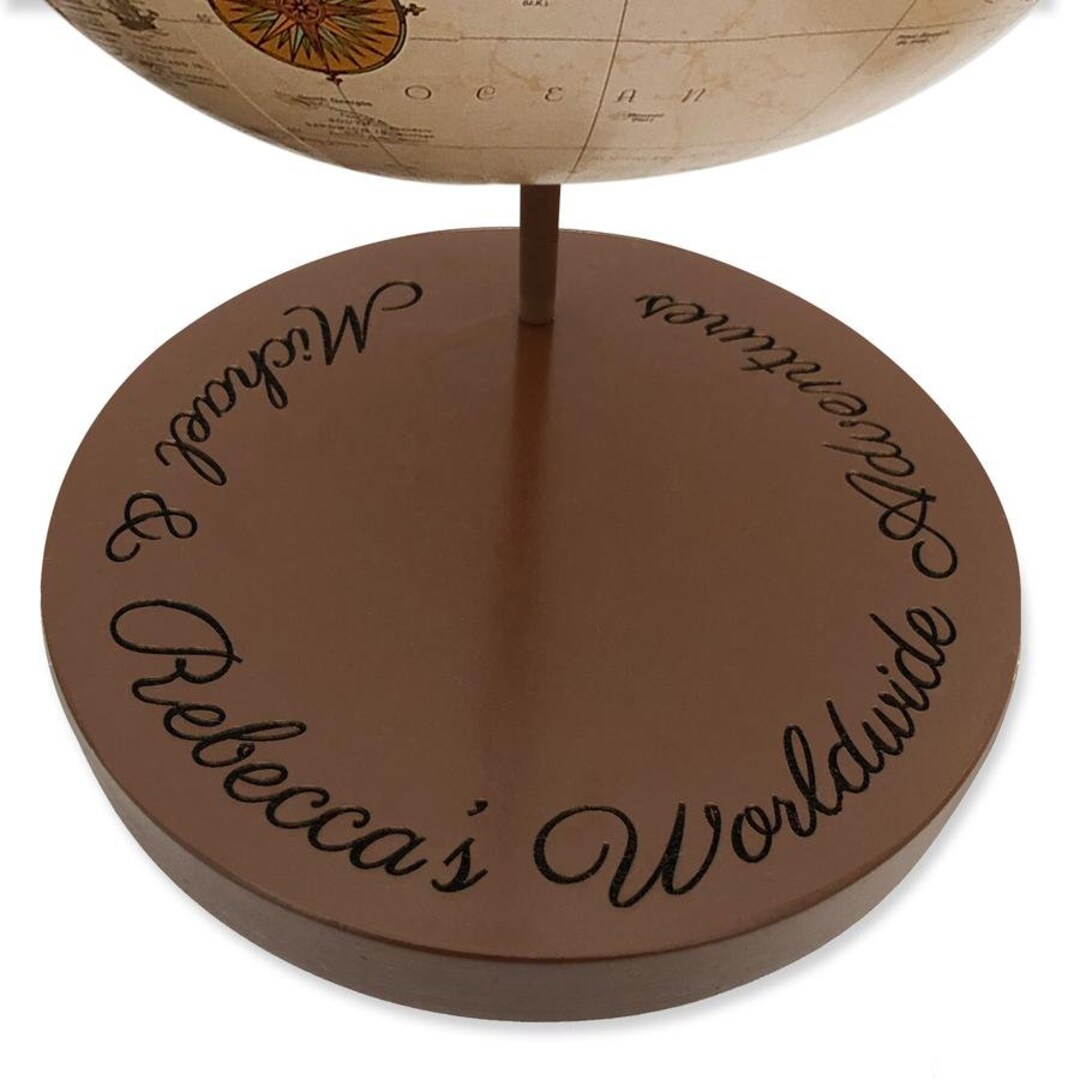 Custom Engraved Worldwide Adventures Push Pin Globe, Globe With Push ...