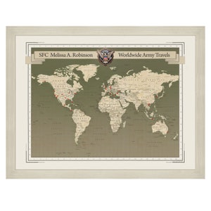 Personalized Army Push Pin Travel Map: Military Retirement Gift - Etsy