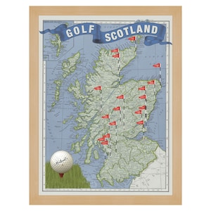 Golf Scotland Push Pin Travel Map, Personalized Scotland Golf Game ...