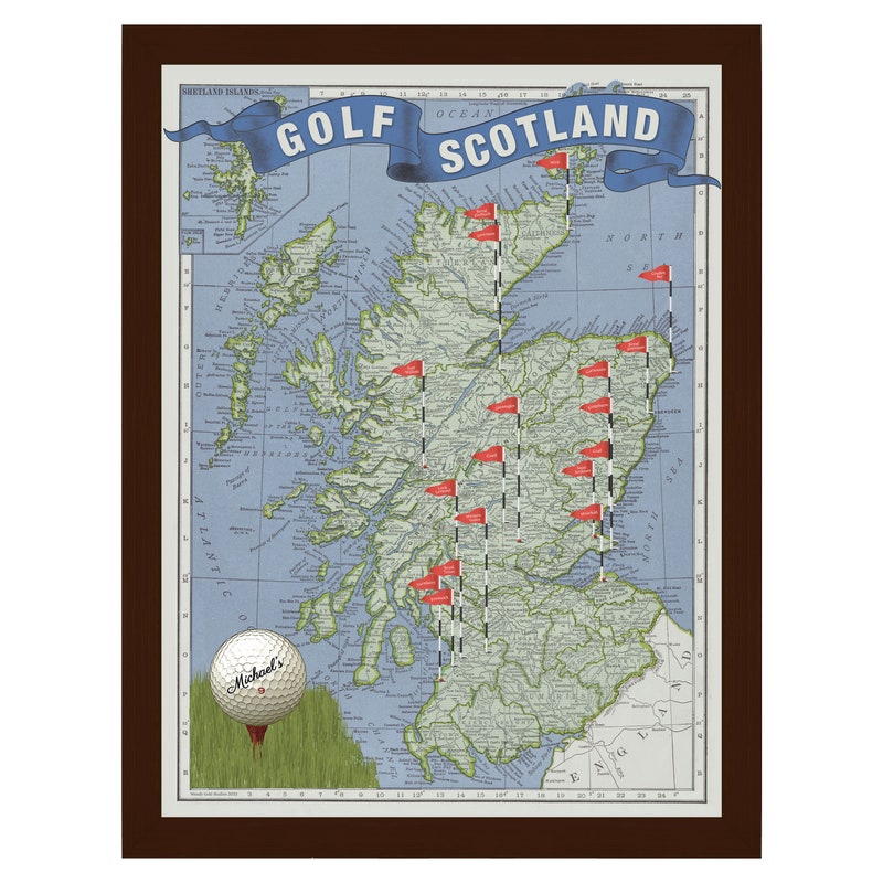 Scotland Golf Map - Etsy