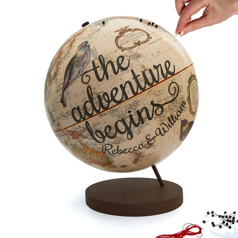Push Pin Globe Adventure Begins Travel Globe With Pins | Etsy