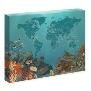 Personalized Scuba Diving World Push Pin Travel Map, Scuba Diving Gift ...