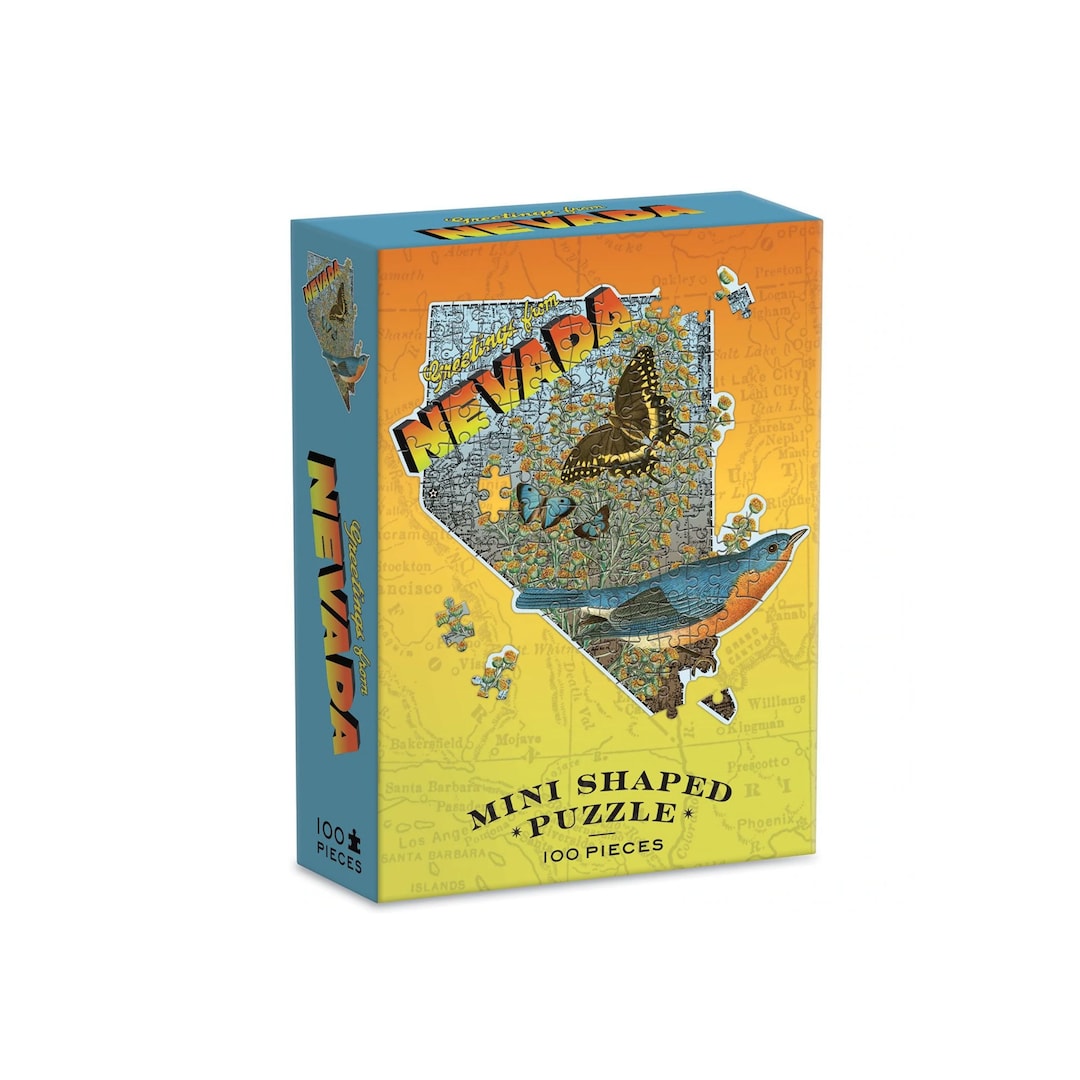Wendy Gold Nevada Mini Shaped State Puzzle by Galison - Etsy