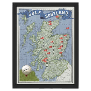 Golf Scotland Push Pin Travel Map, Personalized Scotland Golf Game ...