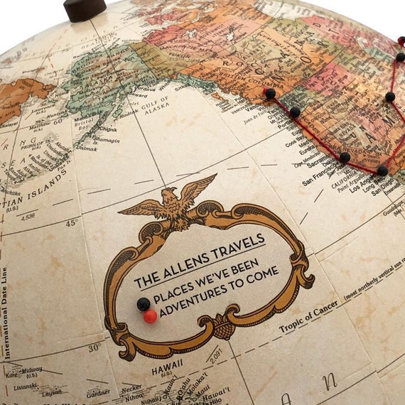 Personalized Antique Push Pin Globe Custom World Globe With | Etsy