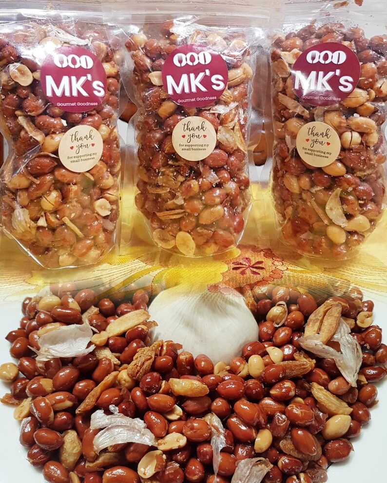 Garlic Roasted Peanuts, Homemade Snacks - Etsy