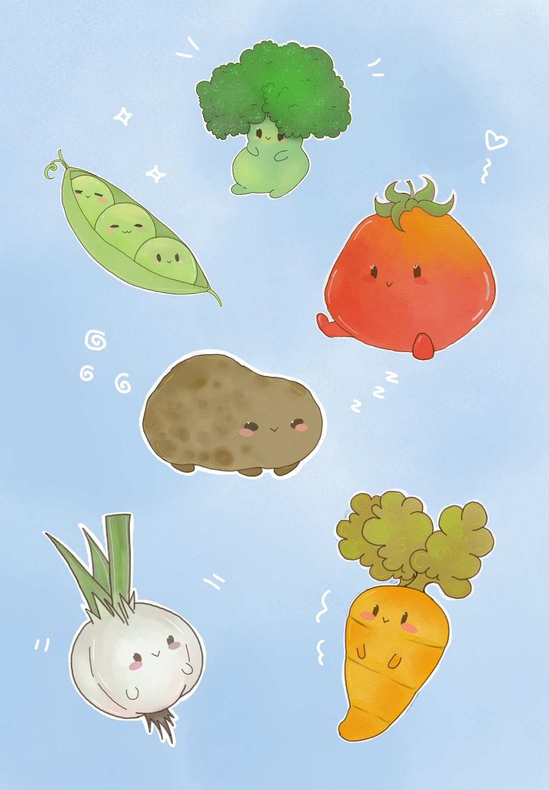 Hand Drawn Veggie Clip Art (digital Download) - Etsy