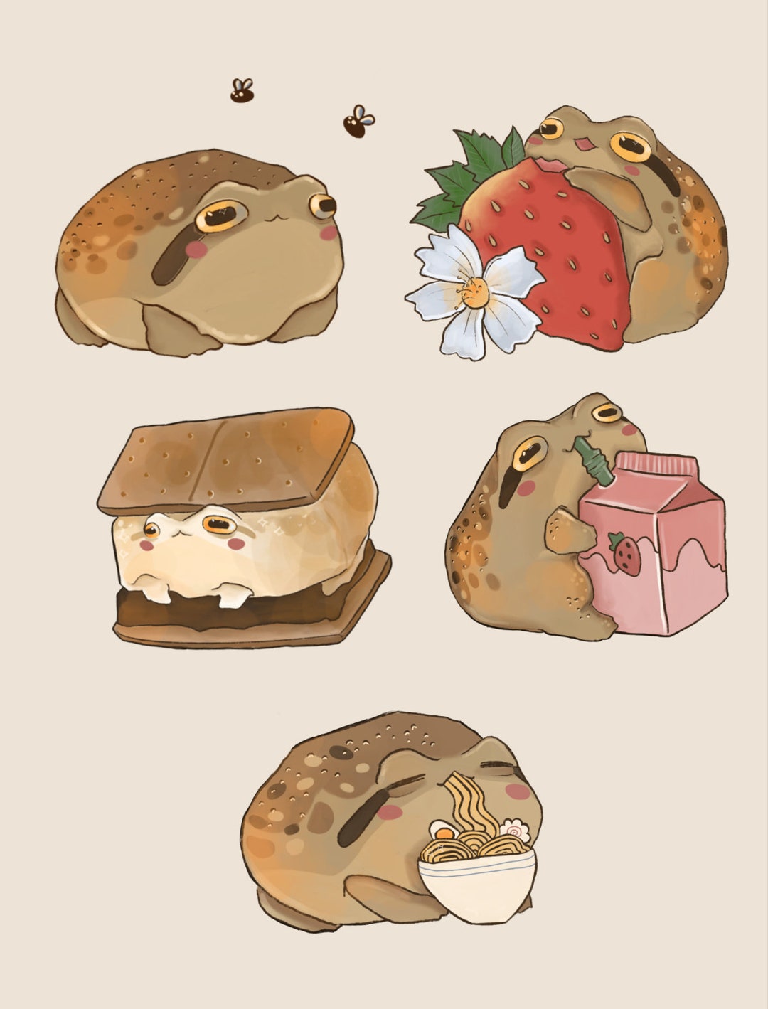 Hand Drawn Squishy Frog Clip Art - Etsy