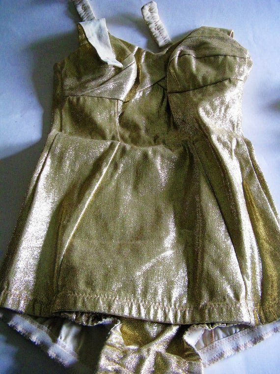 1950s 50s Gold Lurex Lame' Robby Len Fashions Pinup b… - Gem