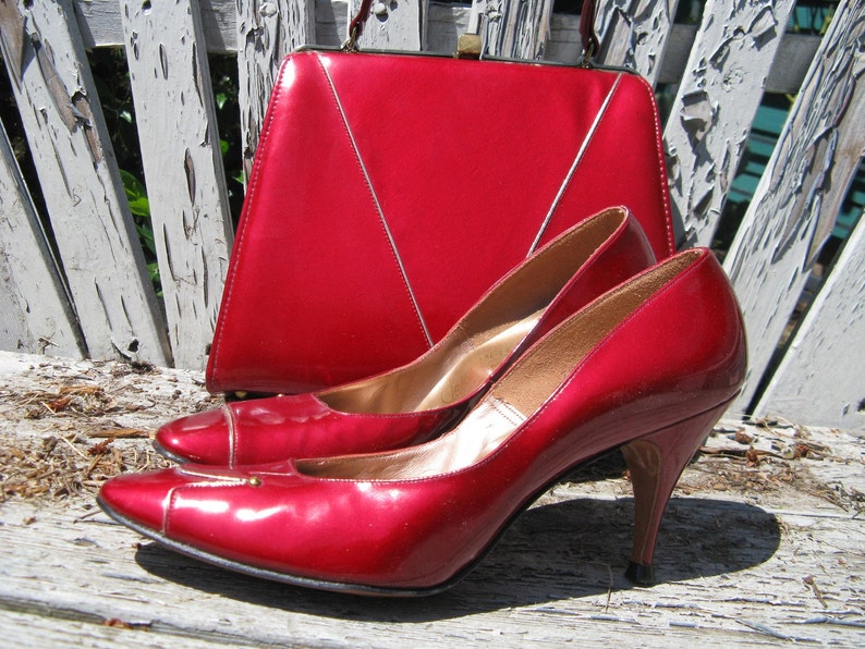 Johansen 50s Quasar Red Pinup Stiletto Shoes and Handbag Set Pinup ...