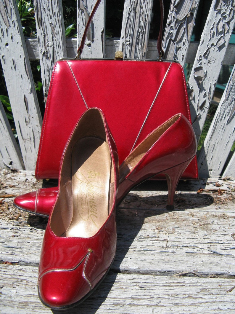 Johansen 50s Quasar Red Pinup Stiletto Shoes and Handbag Set Pinup ...