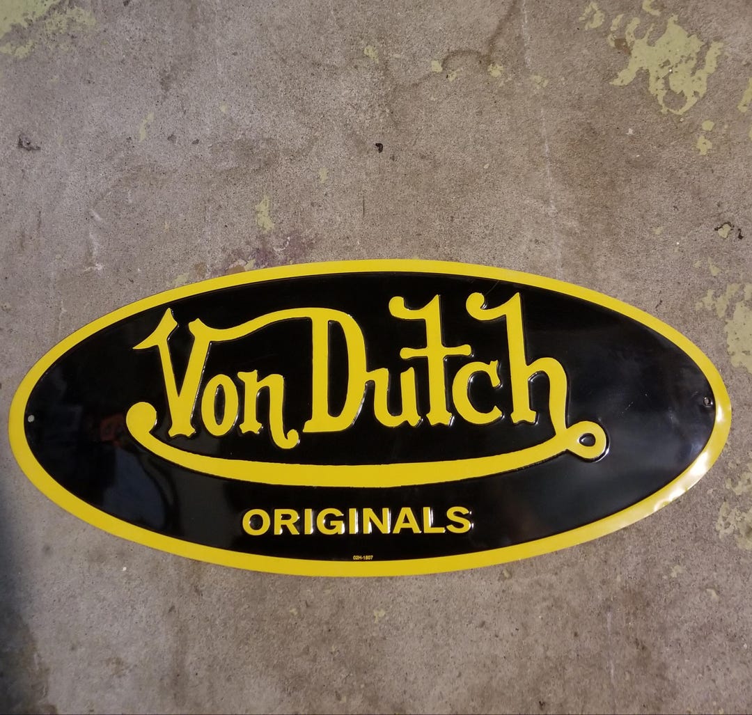 Vintage 1990s Von Dutch Pinstripe Automotive Hipster Clothing Metal ...