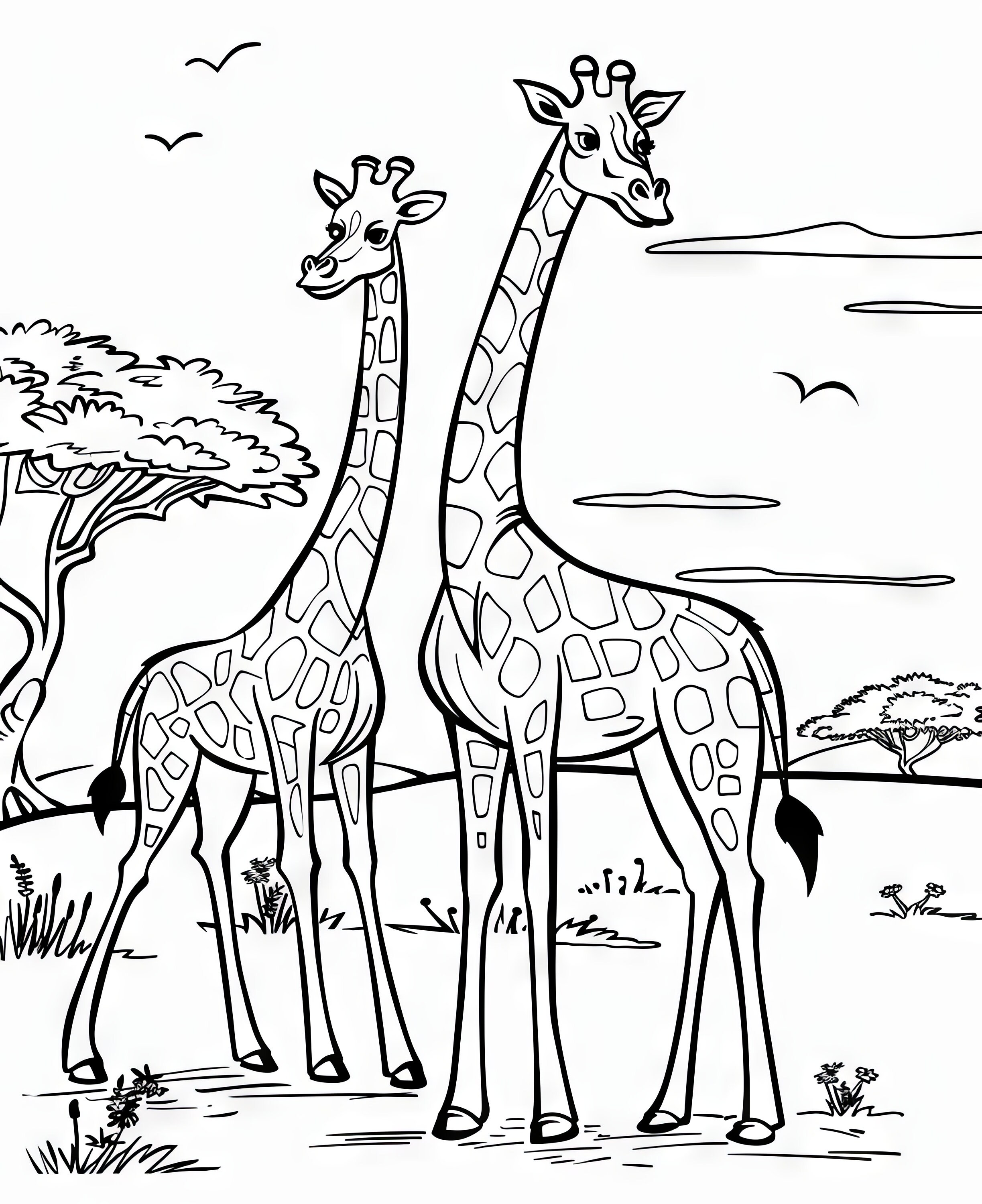 Giraffe Coloring - Etsy