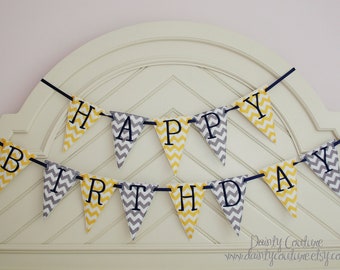 Grey Chevron Banner | Etsy