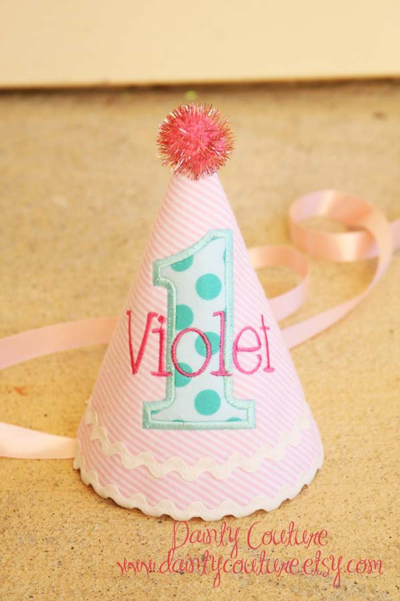 Girl first birthday hat Pink girl birthday Custom party | Etsy