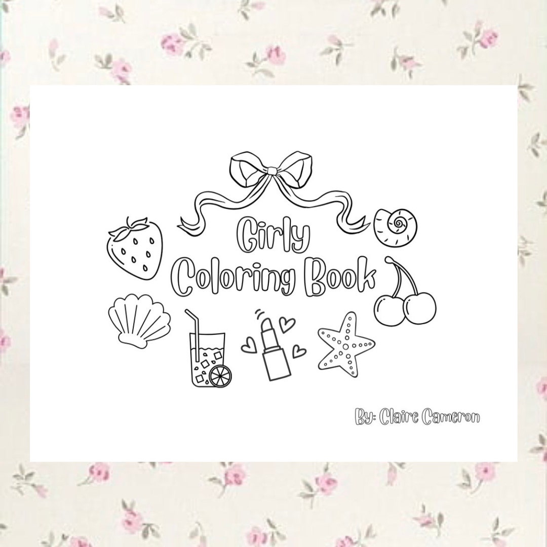 Digital Girly Coloring Book! - Etsy