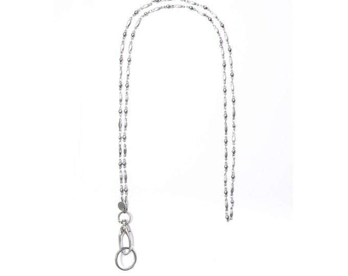 Chakra Flower Lanyard, Silver Chain Lanyard, Badge ID Holder, Lanyard ...