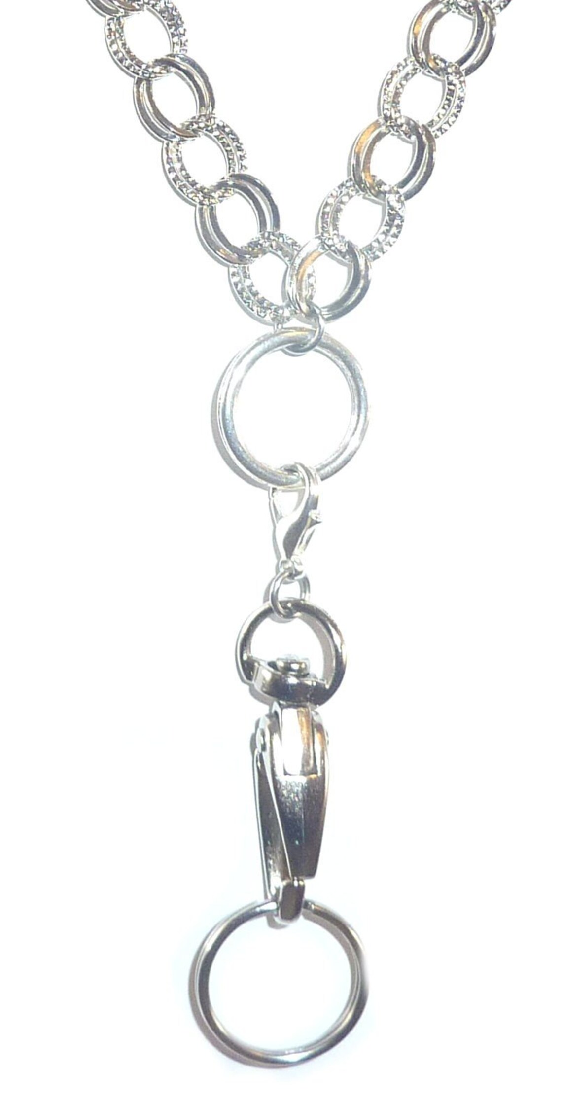 ID Badge Necklace Double Chain ID Holder 34 Inches | Etsy