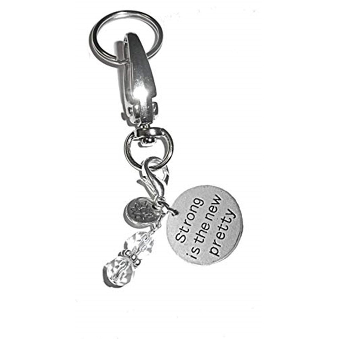 Strong is the New Pretty Keychain by Hidden Hollow - Message Charm Key ...